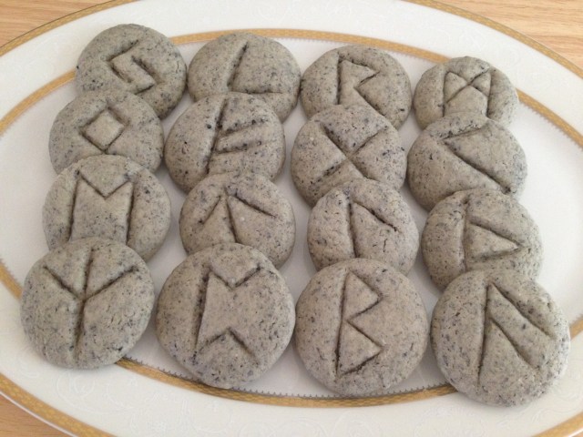 Edible Rune Divination: Black Sesame Shortbread Rune Cookies – benebell wen