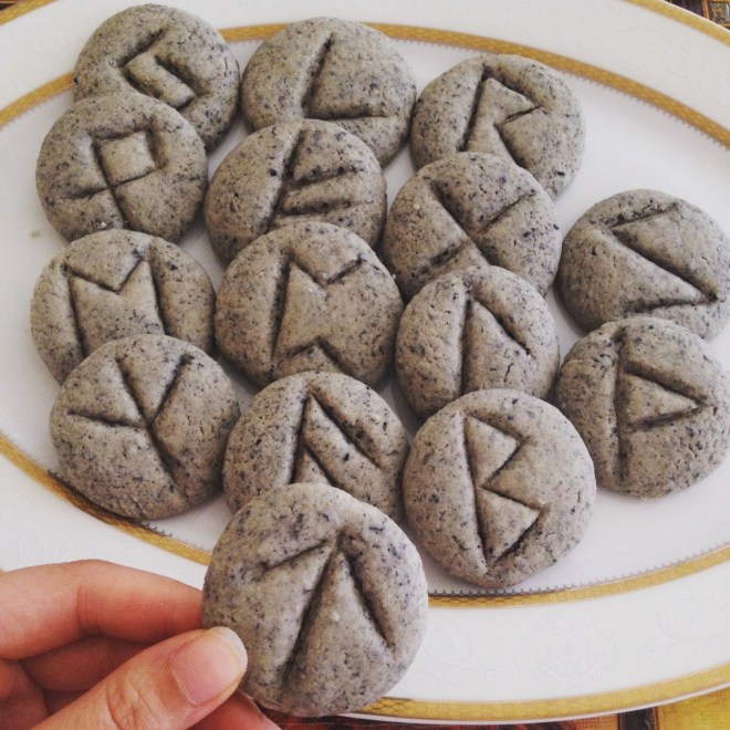 Edible Rune Divination: Black Sesame Shortbread Rune Cookies – benebell wen