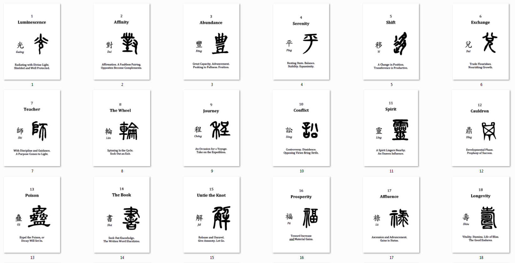 Chinese Oracle Script Divination Cards – benebell wen