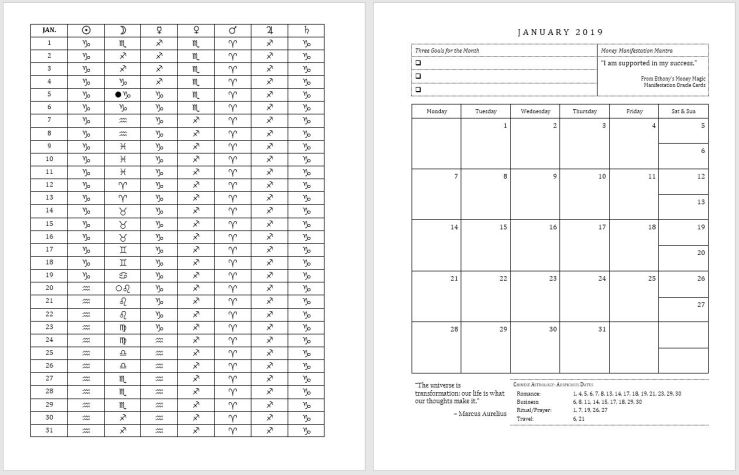 2019 Metaphysician’s and Metaphysical Day Planners – benebell wen