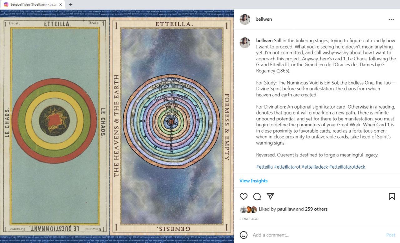 Etteilla Tarot Reconstruction: First Septenary – benebell wen