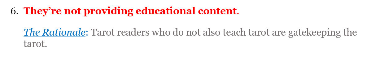 Addendum Blog Post Response to “How to Spot a Fake Tarot Reader” – benebell wen