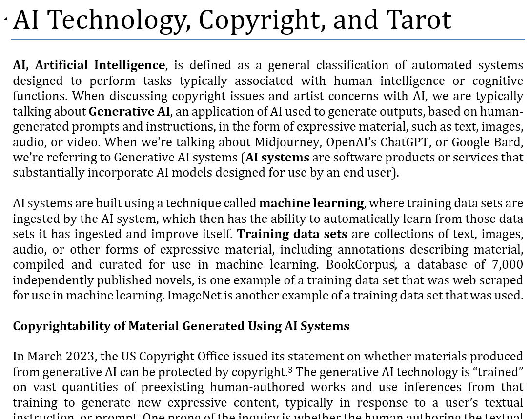 Copyright Law and Tarot: Handbook Download – benebell wen